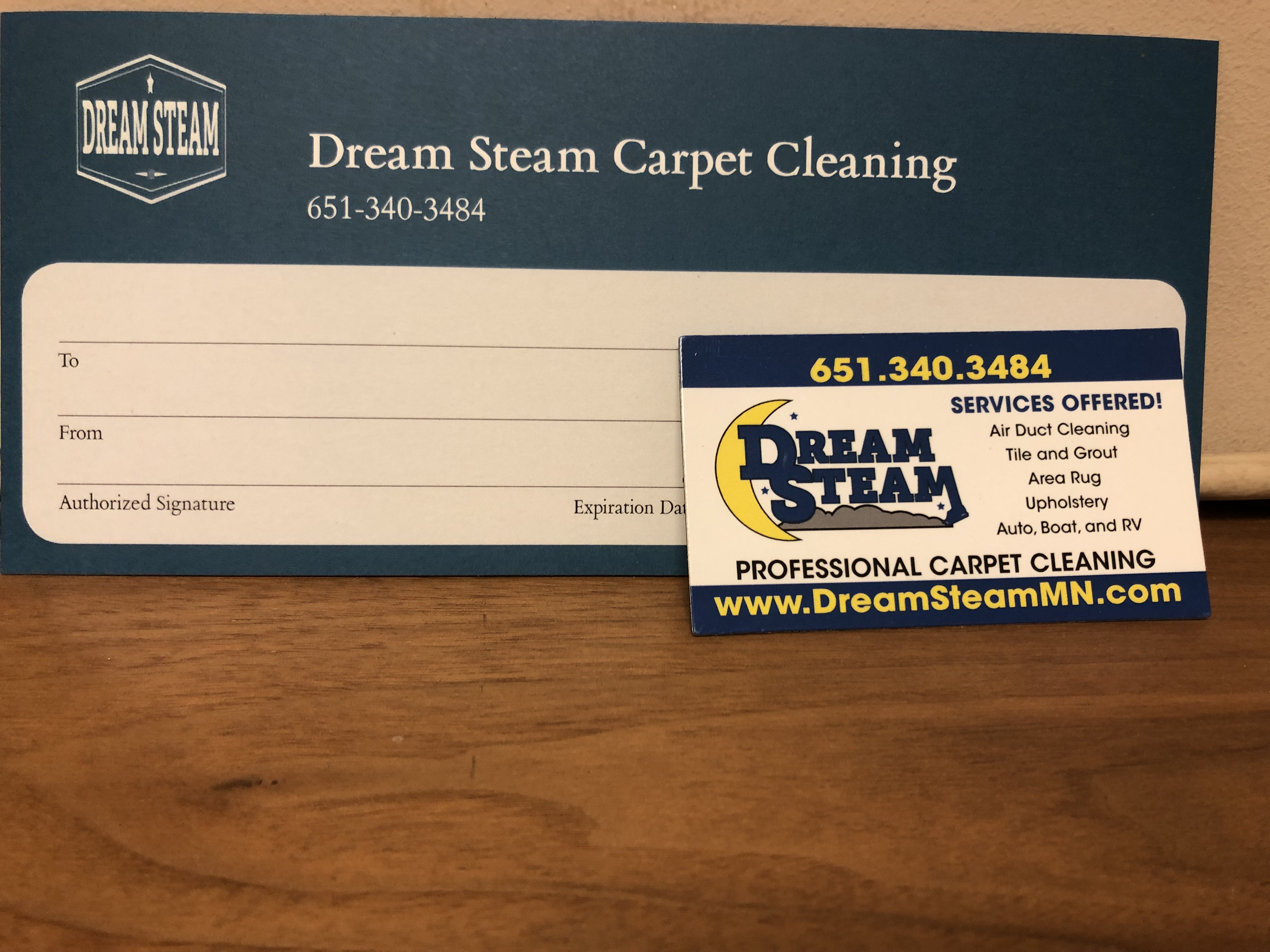 Dream Steam Carpet Cleaning Offers Gift Cards!